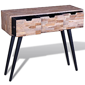 vidaXL Console Table with 3 Drawers Reclaimed Teak Wood