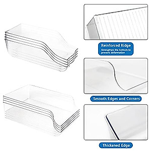 WELTRXE Refrigerator Organizer Bins, Can Dispenser Storage Organizer Bins & Plastic Water Bottle Storage Dispenser Set for Fridge Pantry Kitchen Cabinets and Freezer, Beverage & Canned Food Organizer