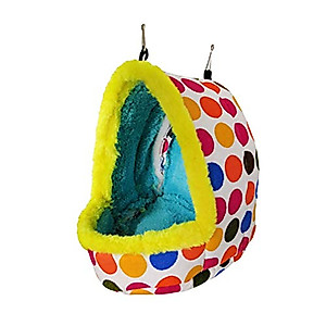 iplusmile Bird Nest House Winter Warm Hanging Hammock Parrot Bird Bed Birds Hideaway Sleeping Bed Plush Nest Toys for Parrot Parakeet Cockatiels Budgies Guinea Pig Squirrel Cage Accessory (S)