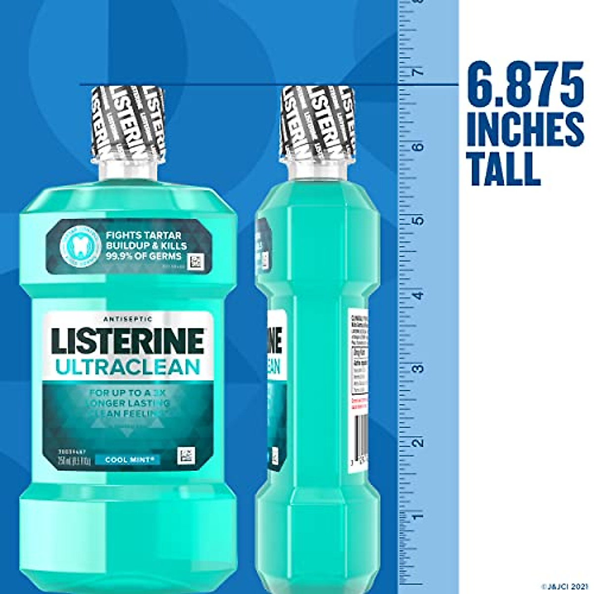 Listerine Ultraclean Oral Care Antiseptic Mouthwash with Everfresh Technology to Help Fight Bad Breath, Gingivitis, Plaque and Tartar, Cool Mint, 8.5 fl. oz (250 mL)