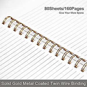 Oneirom Spiral Notebook Gray-6.10" x 8.19" College Ruled Journal with Inner Pockets and 160 Pages,PU Leather Cover Business Journal, Twin-Wire Binding Notebook Perfect for Office & Home School Supplies