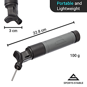 Sports Stable Ball Pump with 5 Needles Push and Pull Inflation Device for Your Basketball, Football, Soccer Ball, Volleyball, and Other Sport Balls