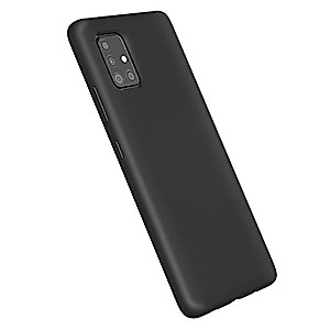 Meifei Galaxy A51 5G Case, Samsung A51 5G Case Liquid Silicone Case Dual Layer Hybrid Hard PC Soft Silicone Gel Rubber Bumper Slim Fit Shockproof Protective Phone Case for Samsung Galaxy A51 5G, Black