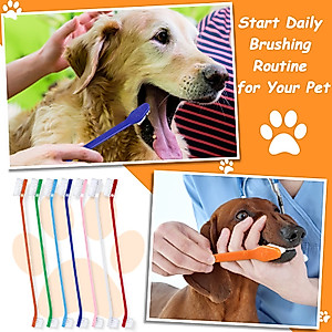 70 Pieces Dog Tooth Brush Pet Toothbrush Soft Grooming Dogs Toothbrush Dog Double Sided Toothbrush Puppy Long Handle Tooth Brush for Large and Small Teeth Cleaning Dental Oral Care (Colorful)