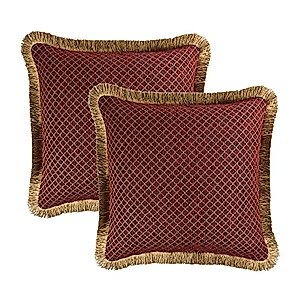 Sherry Kline Tangiers Red Chenille 18-inch Decorative Pillow (Set of 2)