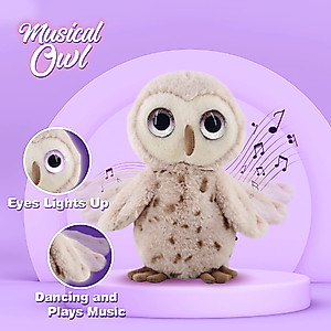 Dancing Owl Stuffed Live Animals Plush Toy - Interactive Toddler Toy - Singing Owl - Cute and Soft Stuffed Pets Alive Animal for Baby - Animated Stuffed Plush Live Pets Toy for Toddlers