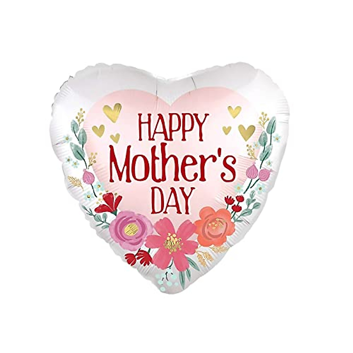 20pcs Happy Mother's Day Heart Balloons Foil Love You Mom Balloons for Mother's Day Mom Birthday Party Decorations (Random Styles)