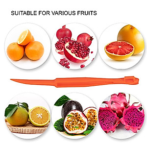 Soft Home Premium Plastic Orange Peeler Lemon Citrus Peel Cutter Vegetable Slicer Fruit Tools (Long Handle Type Orange 2 Pack;Mouse Type random color 1 Pack）