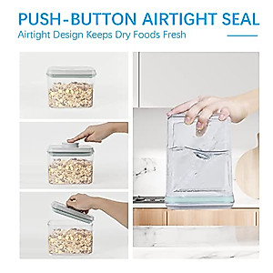 QGCVDAA 4 Pack Airtight Food Storage Containers with Lids, Pop One Button Open BPA Free Plastic Cereal Containers Storage for Kitchen Pantry Organization for Cereal, Flour, Coffee, Sugar