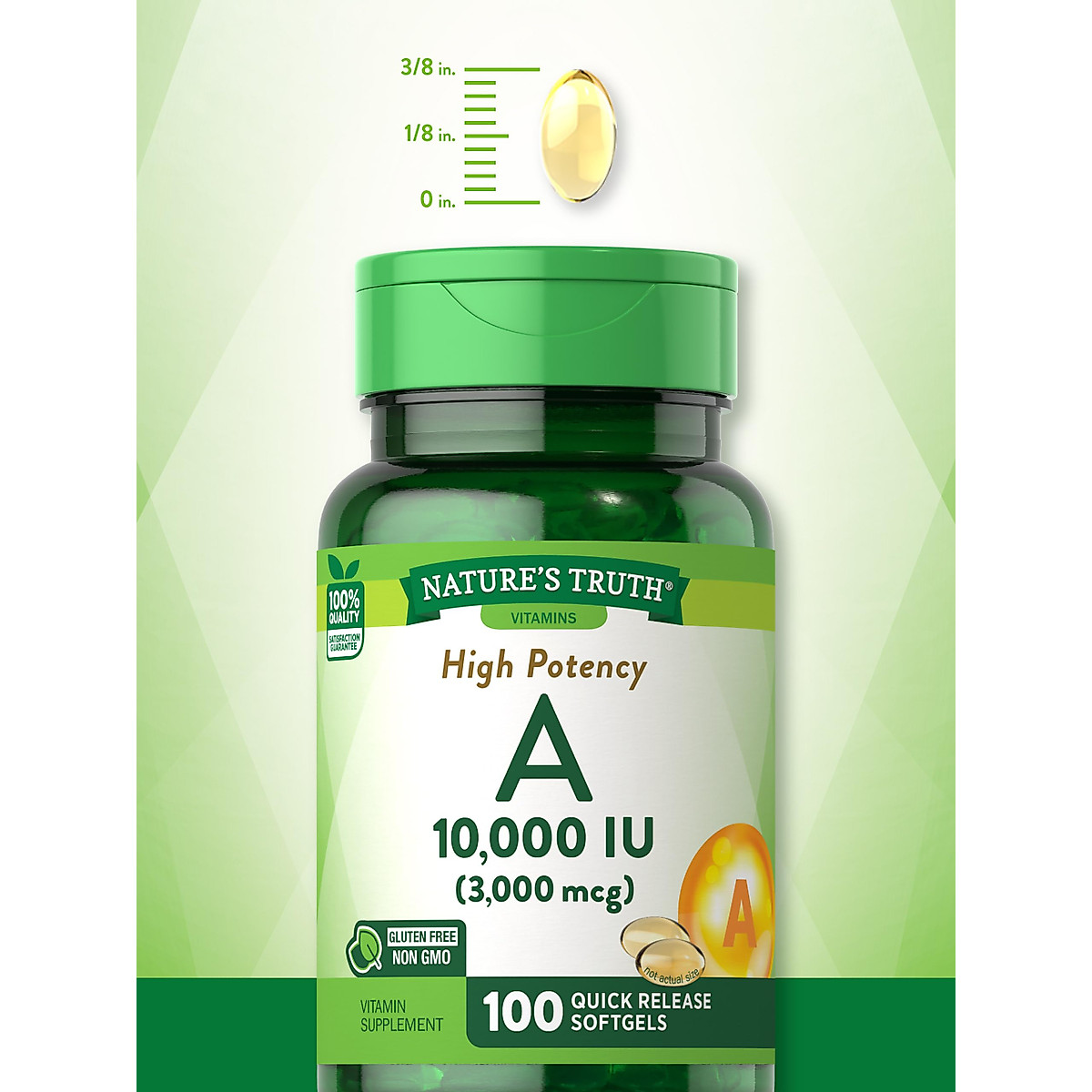 Vitamin A 10000 IU Softgels | 100 Count | Non-GMO, Gluten Free Supplement | by Nature's Truth