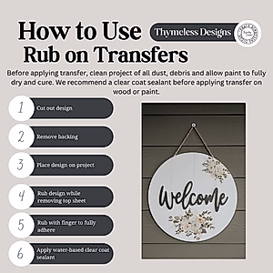 Rub on Transfers for Furniture and Crafts | 3 Design Sheets 11” x 17” Each | Home Décor Transfers | Furniture and Craft Decals | by Thymeless Designs (Spring in Marseille)