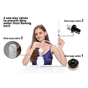 RVDKBULB 2" Large Opening Vaginal Douche Bottle with Back-Flow Prevention - Vaginal Douche for Women, Comes with A Wrench, Free of PVC & Phthalates & BPAs, 15 Fl Oz, White