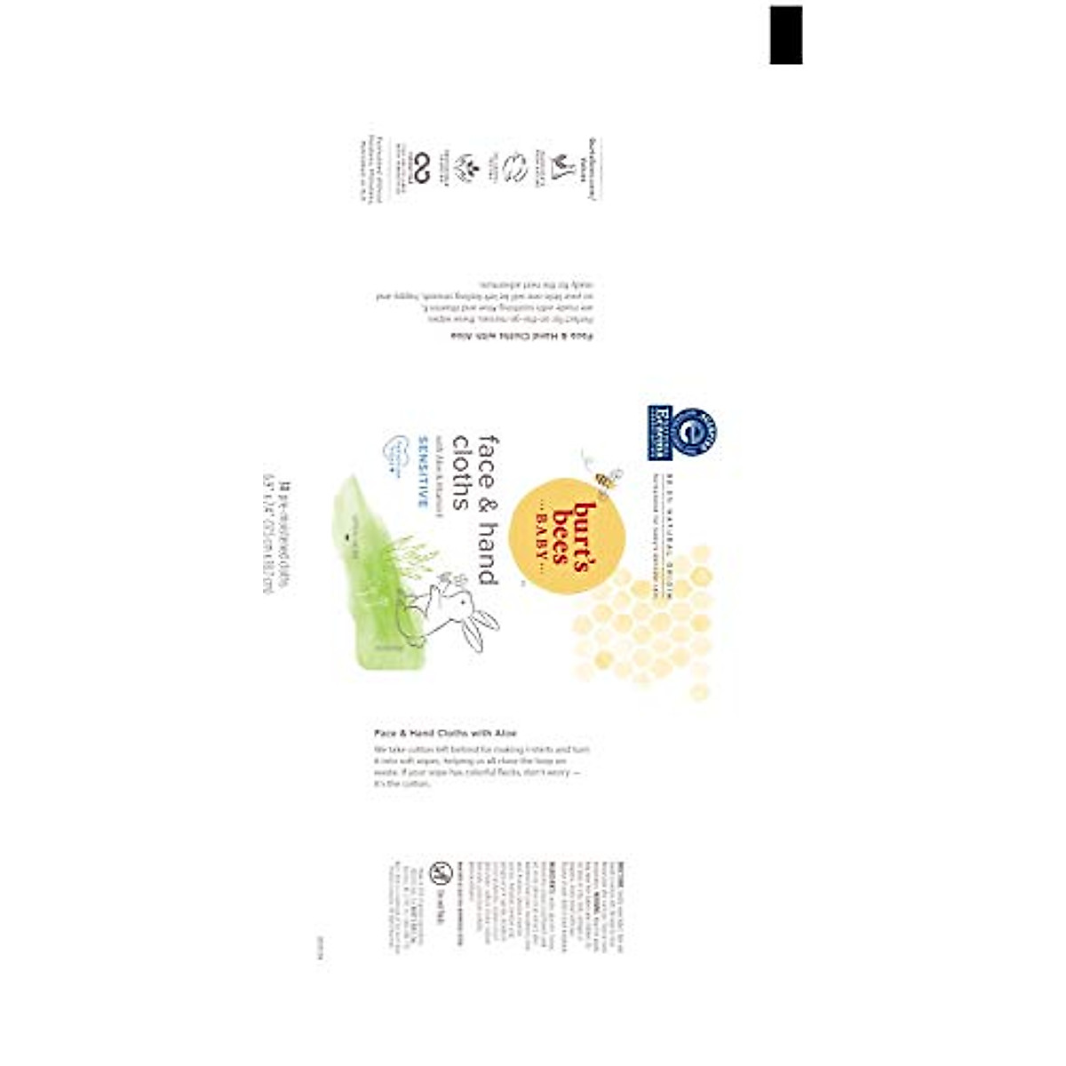 Burt's Bees Baby Face & Hand Cloths, Unscented Cleansing Wipes - 30 Wipes