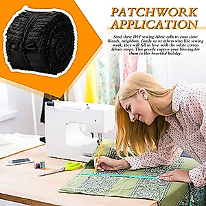 Boao 40 Pieces Fabric Strips Rolls Collection Jelly Fabric Strips for Quilting Roll up Fabric Craft Patchwork Strips DIY Sewing Fabric Rolls for Handmade Favors (Black, 2.5 x 44 Inch)