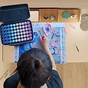51buyoutgo Diamond Painting Art Storage Containers, 60 Big Slots Portable Diamond Painting Art Accessories Tools Organizer Supplies Box Case Kit Set Pack for Beads Drill Rhinestone Gem Crystal