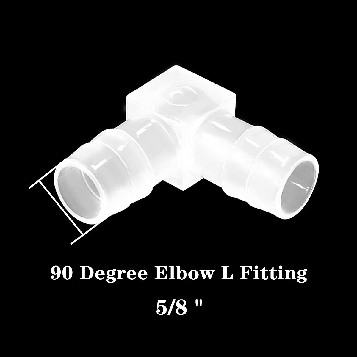 ANPTGHT 5/8" Hose Barb 90 Degree Elbow L Fitting, Equal Barbed Joint Splicer Mender Adapter Union Adapter for Boat Aquarium Fuel Gas Liquid Air (Pack of 5)