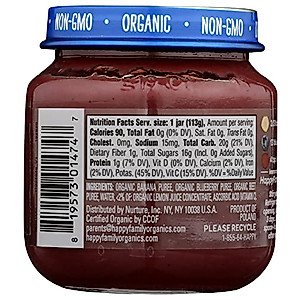 HAPPY BABY Organic Stage 2 Bna Blbry Beet Baby Food, 4 OZ