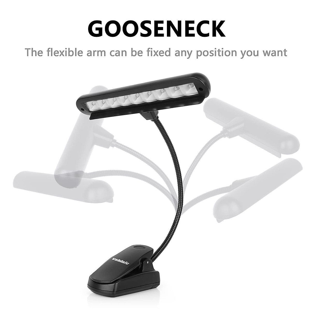 Vshinic Music Stand Light,Clip On Piano Lights 9 LED Orchestra Light Book Lamp Musician Lamp,Fully Adjustable No Flicker for Piano, Orchestra,Book Reading, Mixing Table, DJ, Craft Work