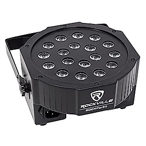 (2) Rockville RockPAR50 LED RGB Compact Par Can DJ/Club DMX Wash Light+Dual Bracket
