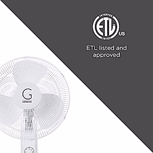 Genesis G16WALL 16 Inch Wall Fan, 3 Speed Settings, Max Cooling Technology, Oscillation