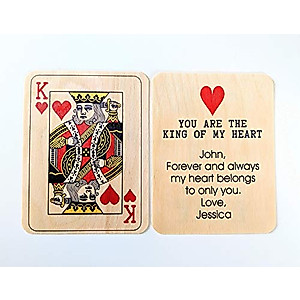 King of My Heart Personalized Valentine Card for Him Love Card Wood Card Romantic Card Valentines Day Card I Love You Card