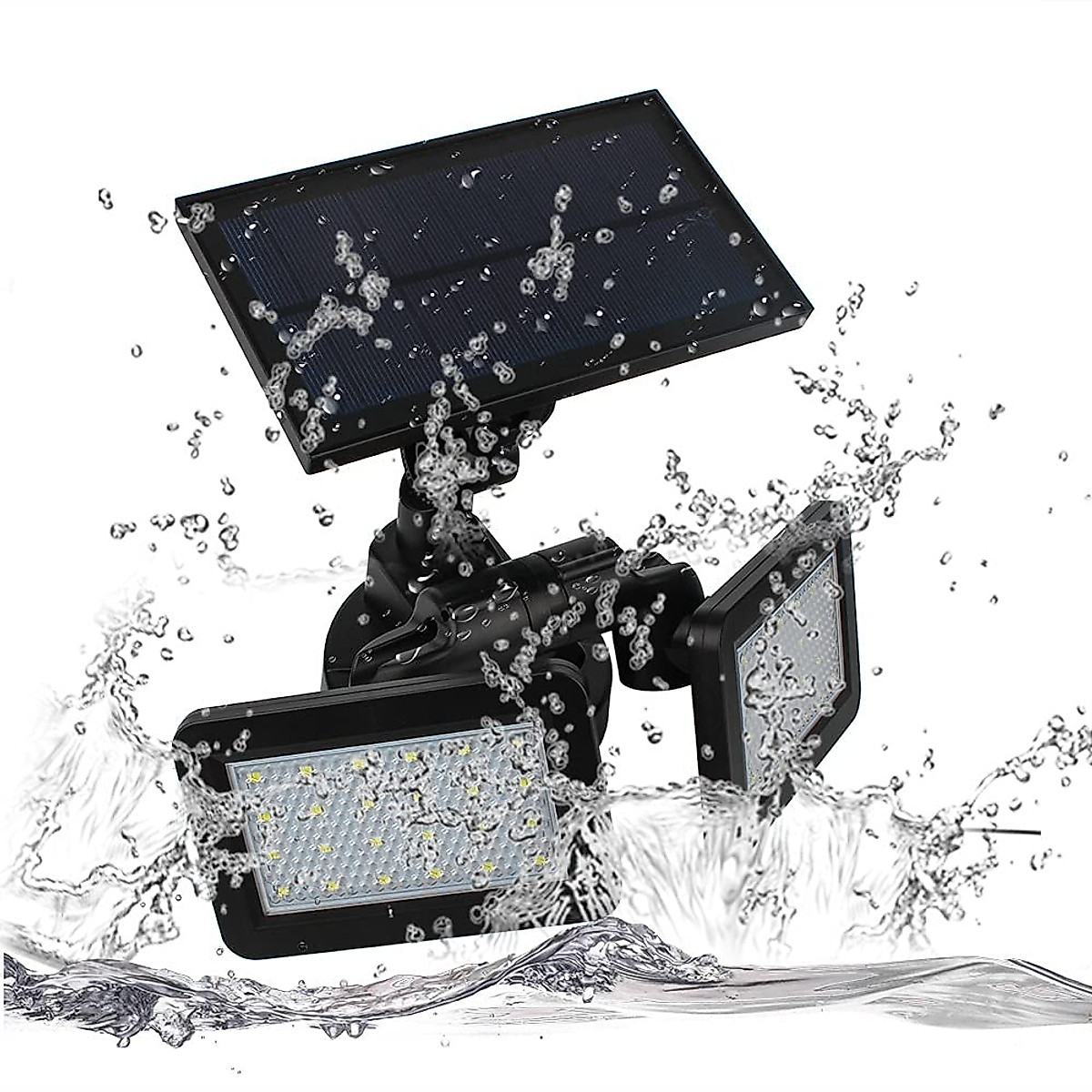 ZHUANYIYI Solar Lights Outdoor,LED Outdoor Waterproof Lighting Rotating Sensor Street Light,48 LED Solar Street Light,Decorative,for Home Garden