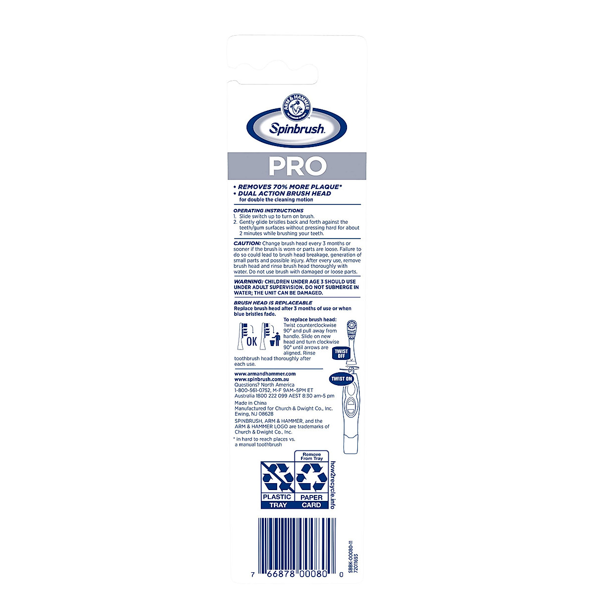 Spinbrush Pro Series Daily Clean Battery Toothbrush Refills, Soft, 4 Count