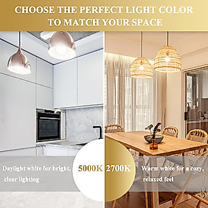 DiCUNO A19 LED Light Bulbs 60W Equivalent, Daylight White 5000K, High CRI 90, E26 Medium Base 9W 800 Lumens 120V, Non-dimmable, Frosted, 6 Pack