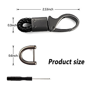 wedfish Minimalist Car Key Chain Clip for Men and Women,Heavy Duty Anti-Lost D-Ring&Woven Strap Stylish Design Fits All Car Keys