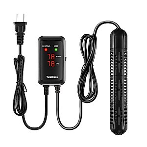 YukiHalu Aquarium Heater 50/100/200/300/500W with Protective Case, Fish Tank Heater, Temperature Adjustable, External Temperature Controller, LED Display, Used for 10/20/40/75/120 Gallons (200W)