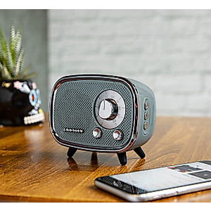 Crosley CR3039A-TN Rondo Retro Portable Rechargeable Bluetooth Speaker, Tourmaline