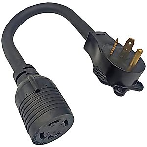 Fullsky FC-TTL431 NEMA TT-30P to L14-30R 3 Prong to 4 Prong generator adapter cord Male TT-30P to Female L14-30 Receptacle 30A 125V Output 125V