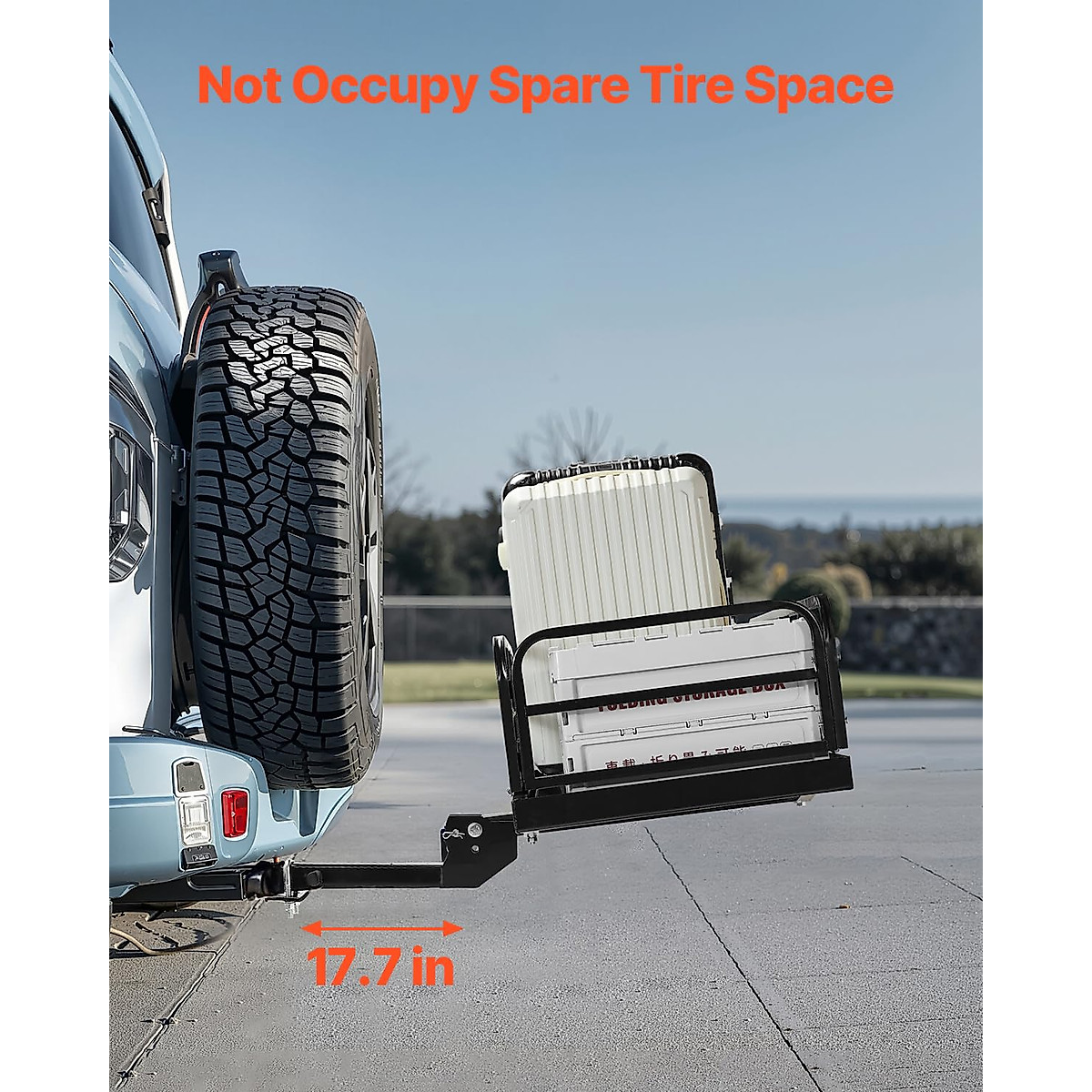 VEVOR 60x24x14 in Hitch Cargo Carrier, 400lbs Capacity Folding Trailer Hitch Mount Cargo Basket, Steel Luggage Carrier Rack Fits 2" Hitch Receiver for SUV Pickup Truck