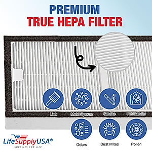 LifeSupplyUSA HEPA Filter Replacement Compatible with Hunter Permalife 30967, 30757, 30755, 30756, 37755