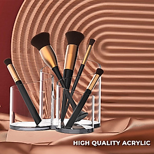 BS-MALL Makeup Brush Organizer for Countertop Display Container Cosmetics Brushes Desk Stand Different Size Brushes