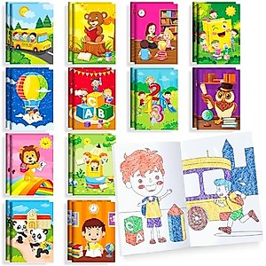 BenLouis 24 Preschool Kindergarten Mini Coloring Books for Kids Graduation Party Favor Gift Small Activity Books Bulk for Student Classroom Birthday Return Gift School Reward Goodie Bags Stuffers