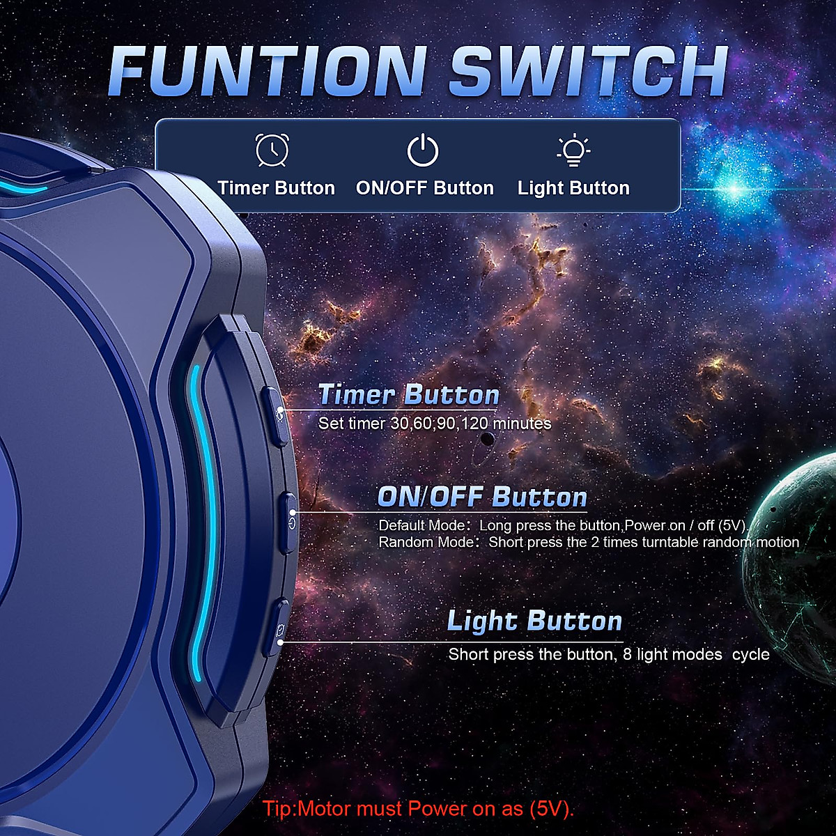 Mouse Jiggler,Undetectable Mouse Mover Device|Auto Clicker Mouse Wiggler with Timer, RGB Lights, ON/Off Switch, Driver-Free,Mover Simulator Random Turntable,Keep PC Screen Awake,Compatible All (Blue)