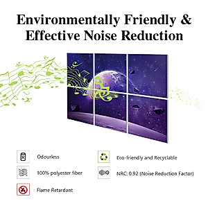 GoTiling Acoustic Panels Art Decorative Sound Absorbing Wall Panel High Density Felt Soundproofing Panel for Walls Acoustic Treatment for Studio,Office and Home, 11.5’’ X 11.5’’inch, 6 Pack, Earth