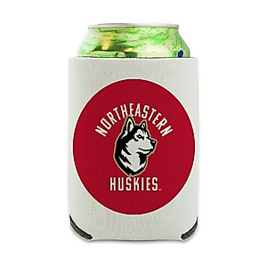Northeastern University Huskies Logo Can Cooler - Drink Sleeve Hugger Collapsible Insulator - Beverage Insulated Holder