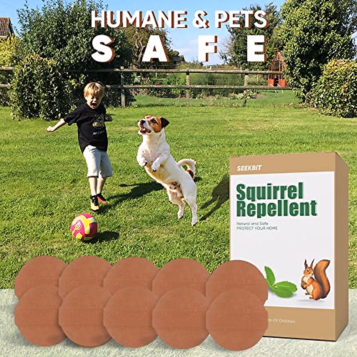 SEEKBIT 10 Pack Squirrel Repellent | Repels Chipmunk Rodent Mice | Peppermint Oil Attic, Garden Squirrels Deterrent | Car Engines Under Hood Pest Repeller | Waterproof Long Lasting, Bags
