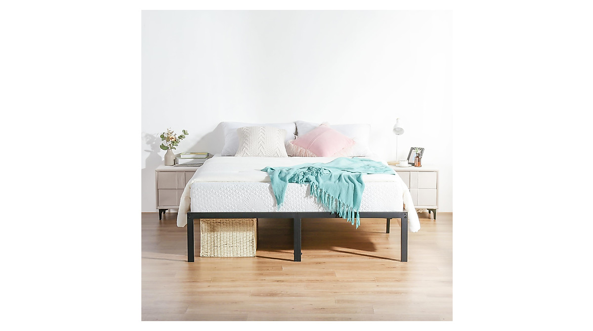 Olee Sleep Heavy Duty Steel Platform Bed Frame Cal King – Noise-Free ...