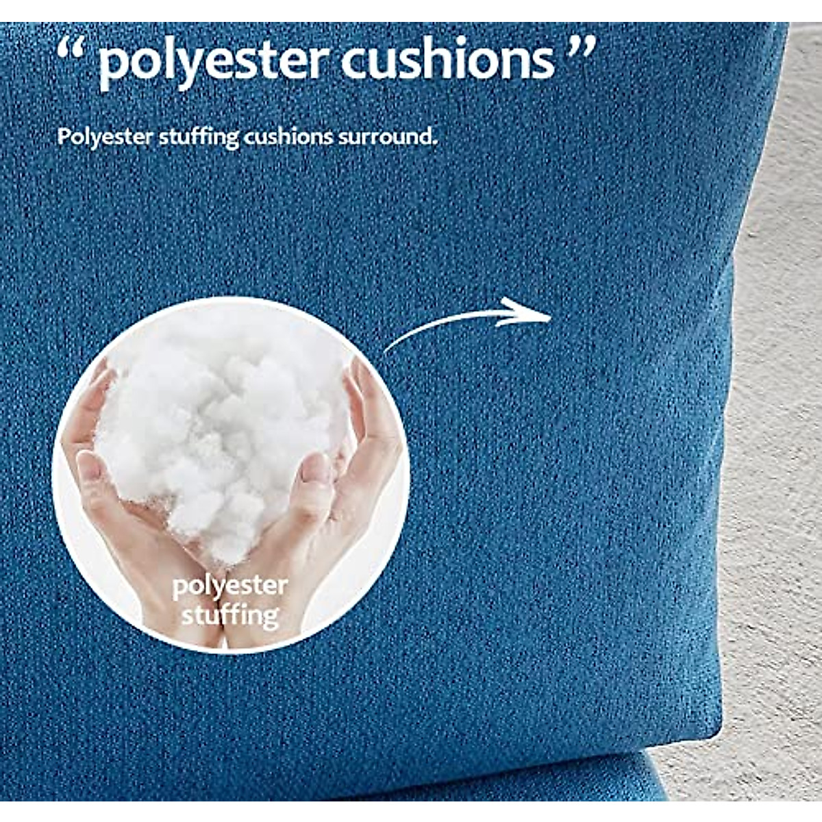 Linen Upholstered 6 Seats U Shaped Modular Sofa Modern Convertible Sectional Sofa Couch with Reversible Chaise Lounge and 4 Pillows L Shaped Couch Extra Wide Seat for Living Room Apartment 143” Blue