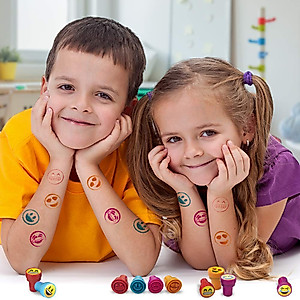 ArtCreativity Emoticon Stampers for Kids, Pack of 24, Pre-Inked Smile Stampers for Children, Emoticon Birthday Party Supplies and Favors, Piñata Fillers, Arts n Crafts, Assignment Stamps for Teachers
