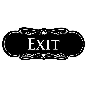 Designer EXIT Sign - Black - Large (1 Pack)