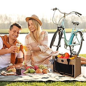 Silkfly 12 Packs Jute Burlap Tote Bags 11.81x7.87x5.51 Inches Burlap Beach Bags with Handles Nice Gift for Women Mom (Black)