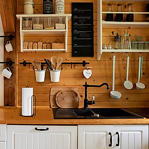 Blue Donuts Paper Towel Holder Countertop - Easy One-Handed Tear Paper Towel Holder, Farmhouse Paper Towel Holder, Black Paper Towel Dispenser Countertop