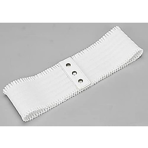ALAIX Women's Wide Belt Stretchy Dress Belts Elastic Snap-Button Corset Belts for Women Waist Belt Waistband White(Fits 33~37 inches)
