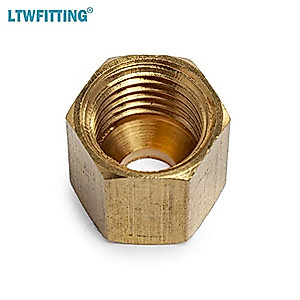 LTWFITTING Value Pack 3/16-InchOD Brass Compression Union,Sleeve Ferrule,Nut (Pack of 130)