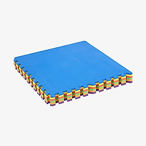 Flooring Inc's 1/2" Soft Non-Toxic Baby Play Mat, Toddler Playmat, Jigsaw Puzzle PlayMat, Foam Floor Mats for Kids & Babies, EVA Foam Interlocking Tiles for Gym, Nursery, Playroom | Rainbow, 18 Tiles