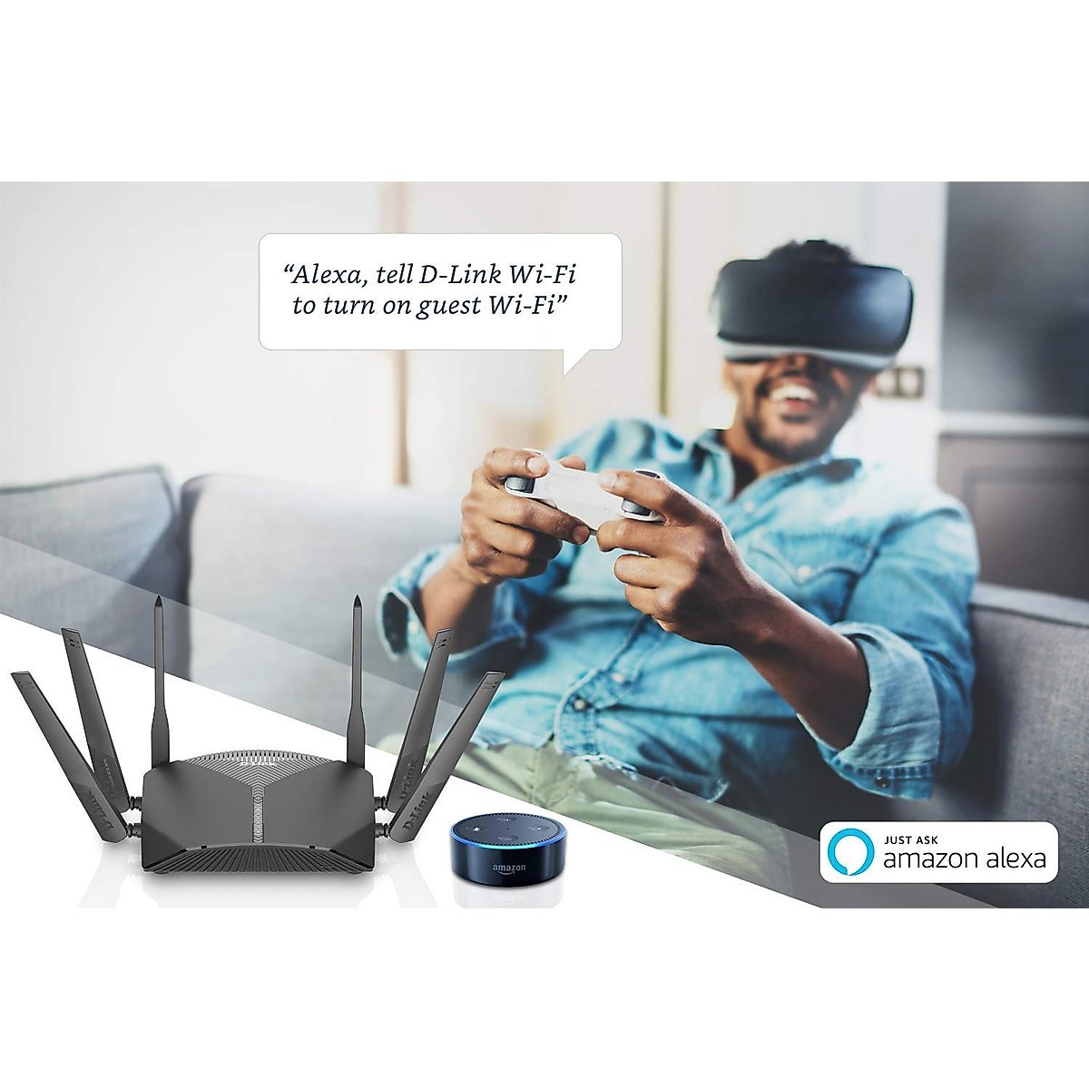 D-Link WiFi Router AC3000 Mesh Smart Internet Network Compatible with Alexa & Google Assistant, MU-MIMO Tri Band Gigabit Gaming Mesh (DIR-3040-US) (Renewed)